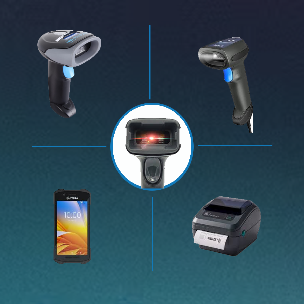 Barcode Readers, Scanners & RFID Hardware Devices Data Scan